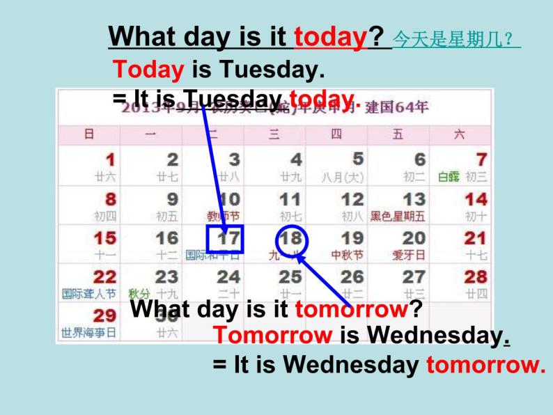 小学英语川教版三年级下册Lesson H What day is today?图片课件ppt-教习网|课件下载