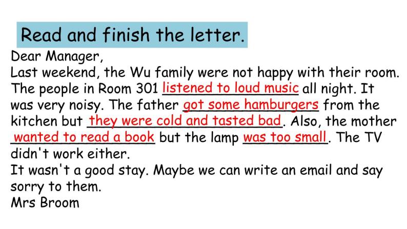 人教PEP版六年级英语下册 Unit 2 Part B Read and write【上课课件】-教习网|课件下载