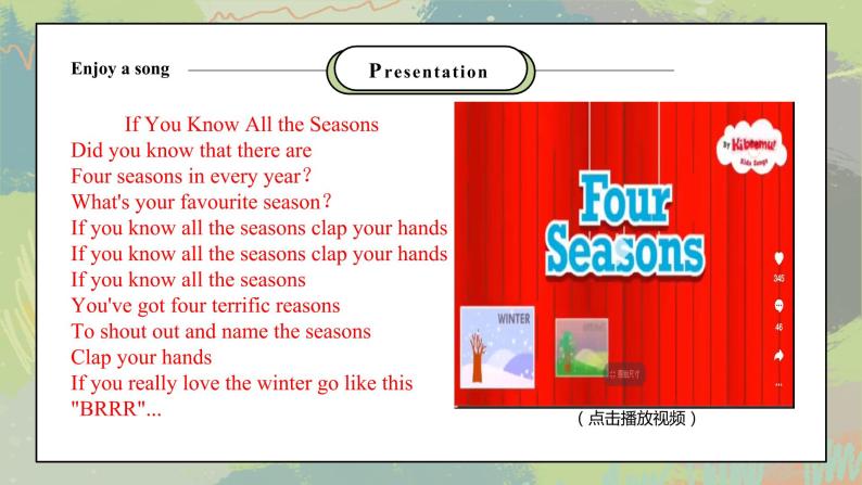 英语四年级上册Lesson 2 It's warm in spring.一等奖ppt课件-教习网|课件下载