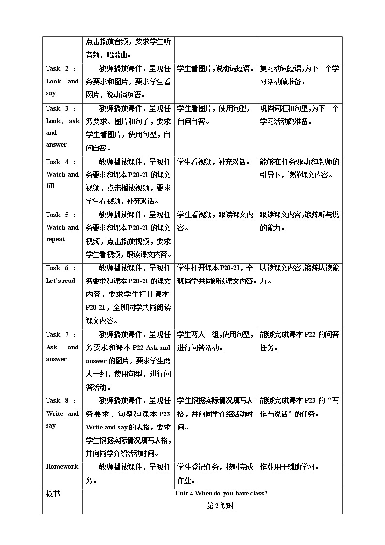 小学英语教科版 (广州)四年级下册Unit 4 When do you have class?一等奖习题课件ppt-教习网|课件下载
