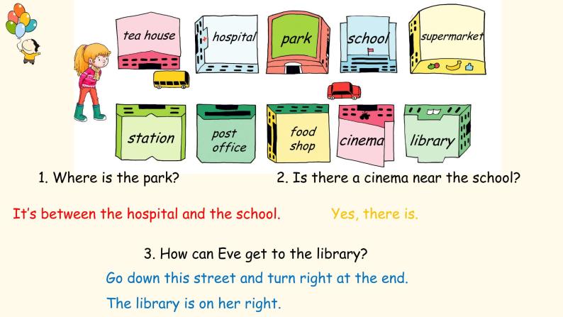 英语科普版六年级第二学期：Lesson 6 Is there a library near here-教习网|课件下载