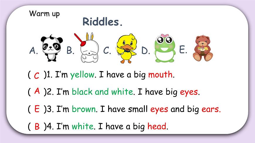 小学英语人教版 (PEP)三年级上册Unit 3 Look at me! Part B精品ppt课件-课件下载-教习网