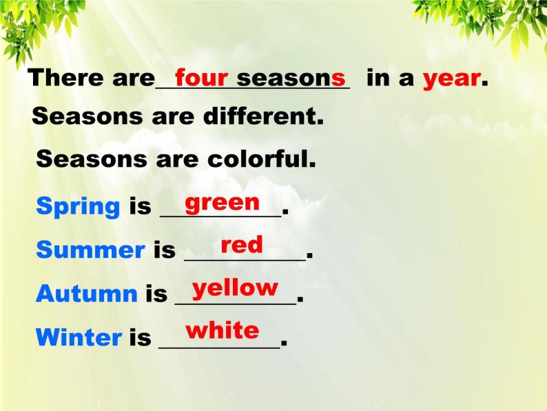 五年级下册Unit 2 My favourite season is spring.课堂教学课件ppt-教习网|课件下载