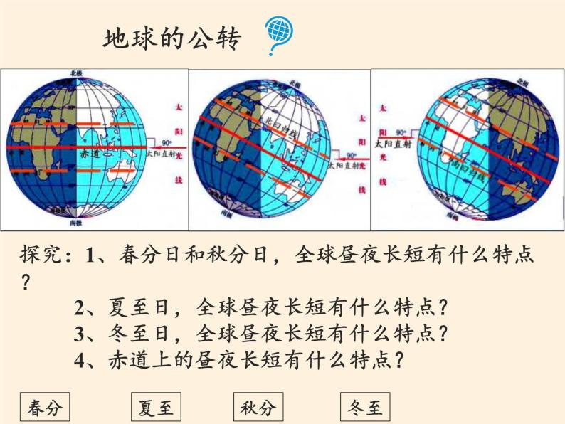 商务星球版七年级上册第四节 地球的公转课文内容ppt课件 教习网课件下载