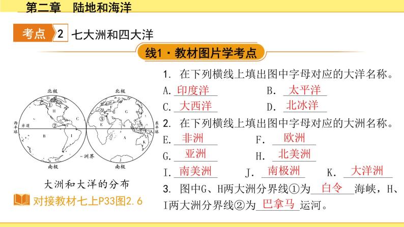 中考地理复习七年级上册2第二章 陆地和海洋 Ppt课件 教习网课件下载