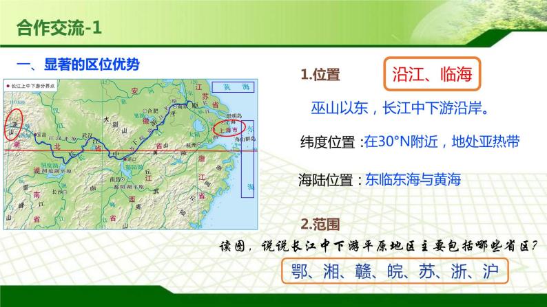 初中地理中图版七年级下册第六节 长江中下游平原教课内容课件ppt 教习网课件下载