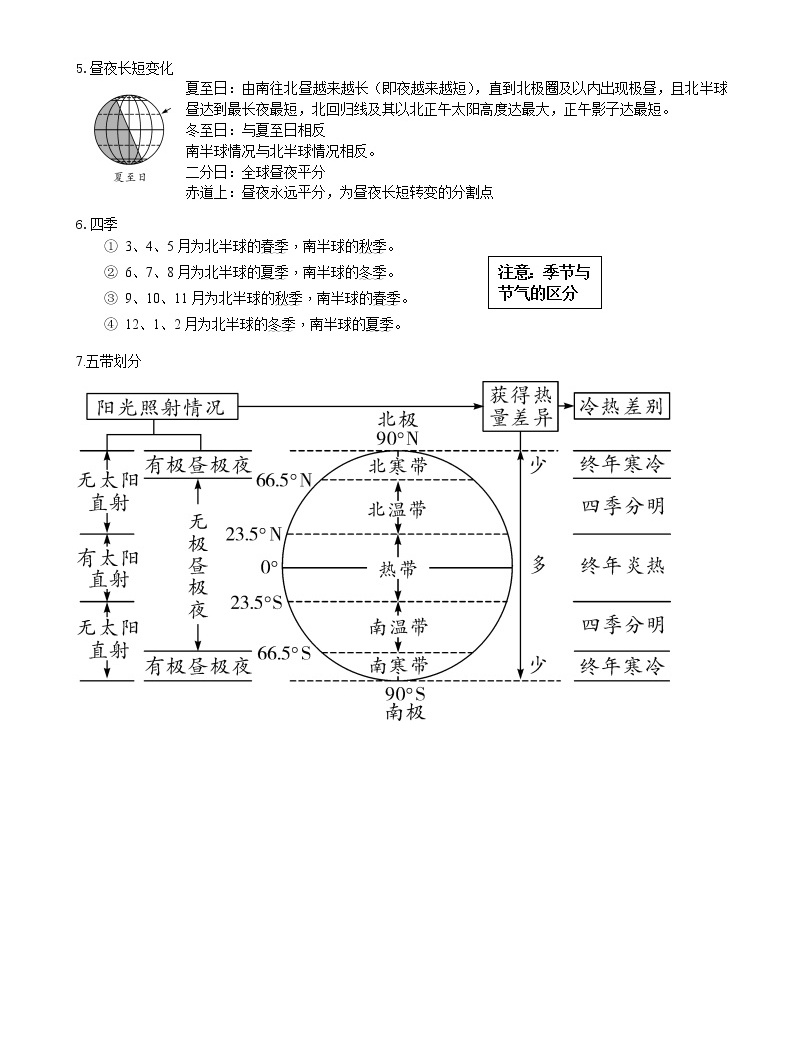 第一章第一部分 地球的自转和公转(核心知识梳理) 八年级地理上学期期中期末考点大串讲(中图版) 教习网试卷下载
