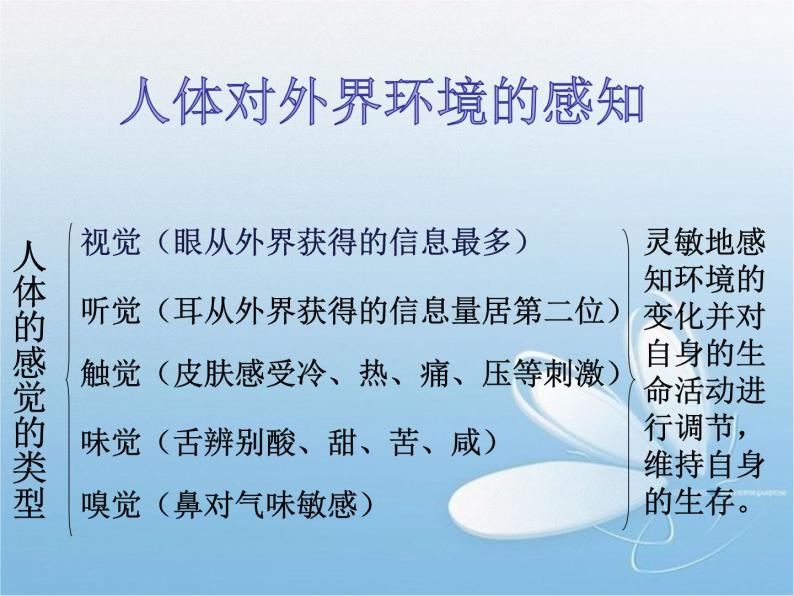 初中生物人教版 新课标七年级下册第一节 人体对外界环境的感知课文配套课件ppt 教习网课件下载