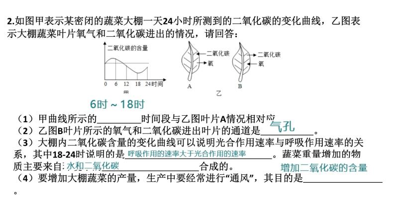 植物的光合作用和呼吸作用坐标曲线等图解复习 教习网课件下载