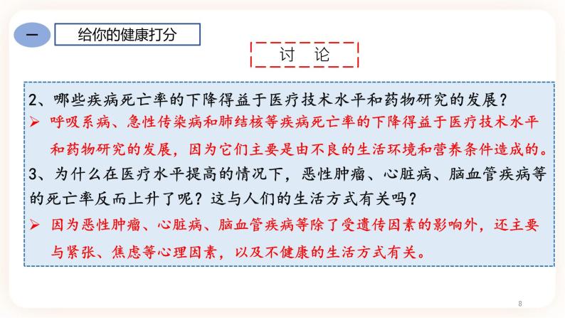 初中生物人教版 新课标八年级下册第二节 选择健康的生活方式精品课件ppt 教习网课件下载