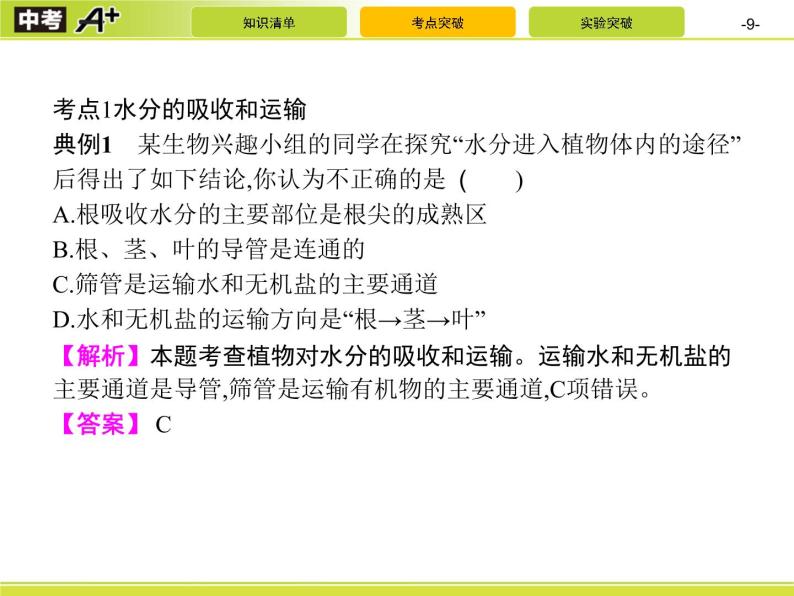 初中生物中考复习 第3讲 绿色植物与生物圈的水循环课件ppt 教习网课件下载