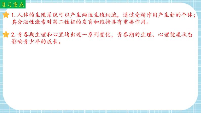 单元复习01 人的生殖和发育(复习课件)——2022 2023学年人教版生物七年级下册单元综合复习 教习网课件下载