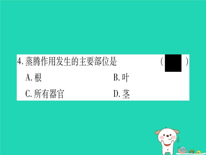 初中生物中考复习 中考生物总复习七上第3单元第5章绿色开花植物的生活方式习题课件 教习网课件下载