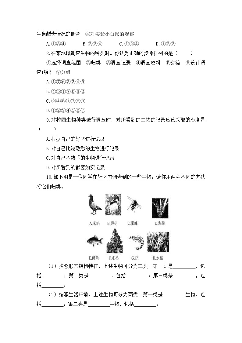 初中生物人教版 新课标七年级上册第二节 调查周边环境中的生物精品ppt课件 教习网课件下载