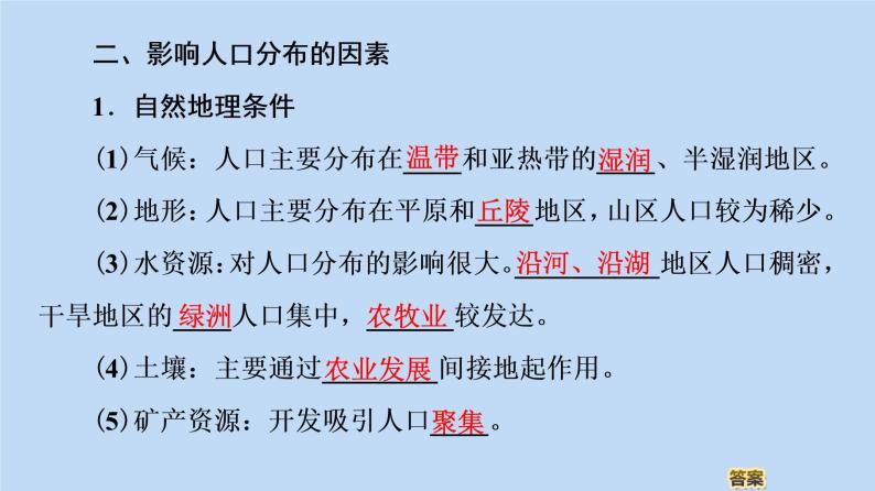高中地理湘教版 2019必修 第二册第一节 人口分布背景图ppt课件 教习网课件下载
