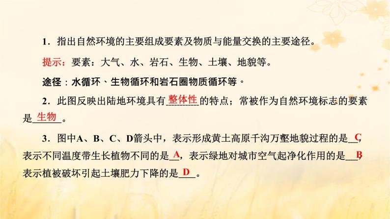 新课标2023版高考地理一轮总复习第七章植被土壤与自然环境的整体性和差异性第二节自然环境的整体性课件 教习网课件下载