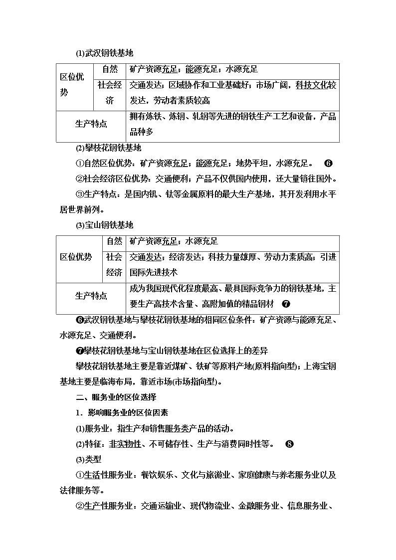 鲁教版高考地理一轮总复习第8单元第2节工业的区位选择服务业的区位选择课时学案 教习网学案下载