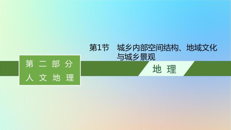 适用于新教材2024版高考地理一轮总复习第二部分人文地理第七单元乡村和城镇第1节城乡内部空间结构地域文化与城乡景观课件鲁教版 教习网课件下载