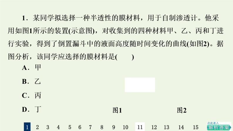 高考生物一轮复习课后集训7细胞的物质输入与输出课件 教习网课件下载
