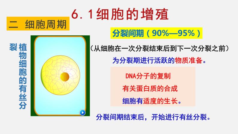高中人教版 (2019)第6章 细胞的生命历程第1节 细胞的增殖教课内容ppt课件-教习网|课件下载