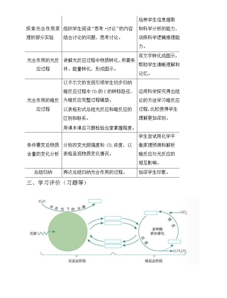 54光合作用与能量转化（第三课时）教案 高一上学期生物人教版（2019）必修1 教习网课件下载