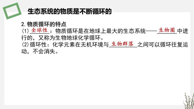 高中生物苏教版 2019选择性必修2 生物与环境第三章 生态系统第三节 生态系统的物质循环课文ppt课件 教习网课件下载