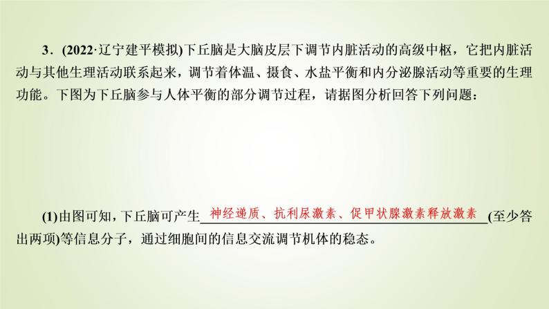 2023届高考生物二轮复习考前增分策略下丘脑课件 教习网课件下载