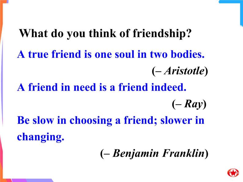 高中英语外研版选修6Module 3 Interpersonal Relationships -- Friendship图片ppt课件-教习网 ...