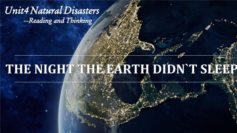 人教版 (2019)必修 第一册Unit 4 Natural disasters精品ppt课件-教习网|课件下载