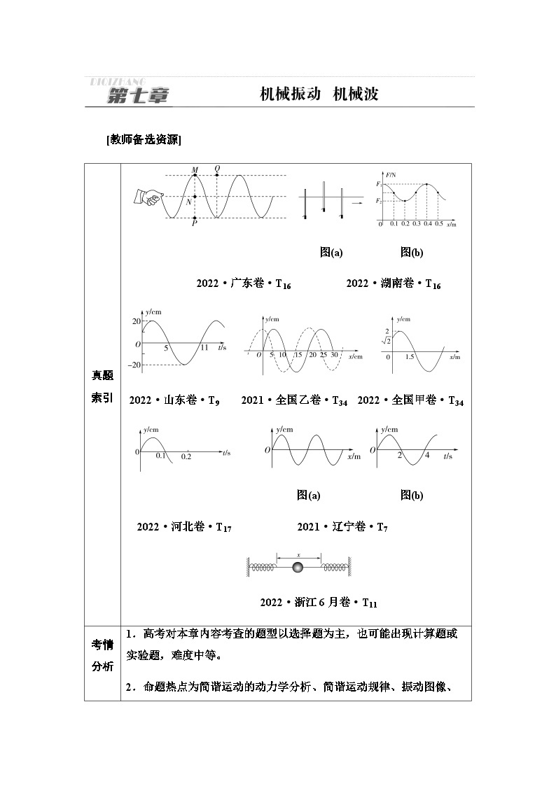 高考物理一轮复习第7章第1节机械振动课时学案-教习网|学案下载