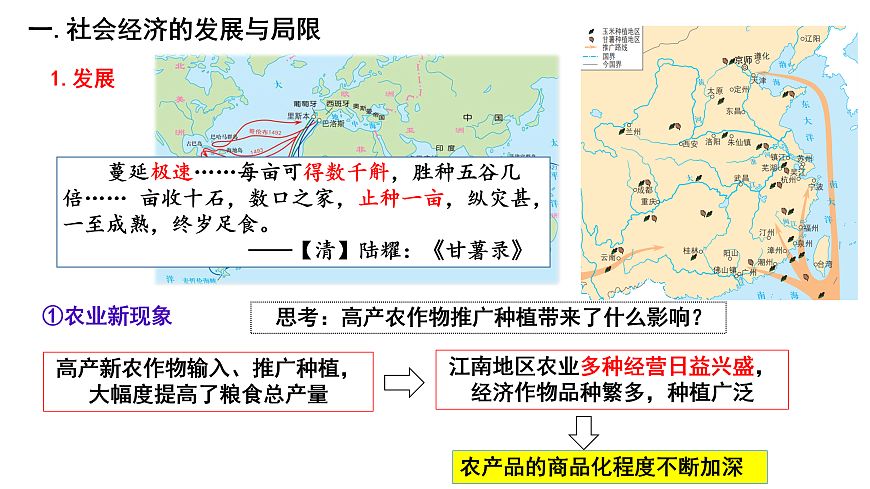 统编版高中历史纲要上册 第14课 明至清中叶的经济与文化 课件-课件下载-教习网