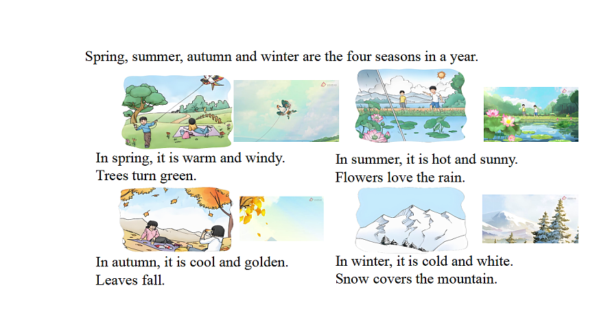 Unit 3 Lesson 9 There Are Four Seasons in a Year 课件-北京版小学英语三下-课件下载-教习网